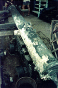 Florida Memory • Cannon from the Atocha wreck on display - Key West ...